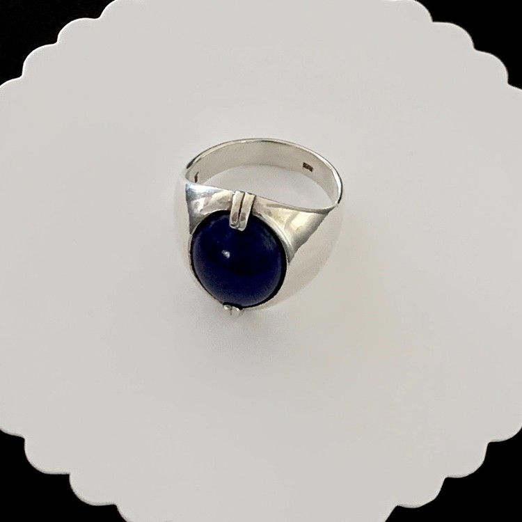 vintage sterling silver lapis lazuli ring : cosetti