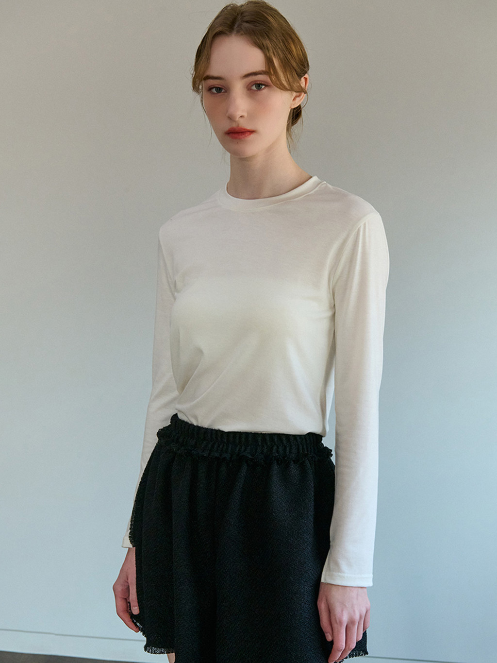 [REFURB] BASIC CUTTING LONG SLEEVE T-SHIRT : camino