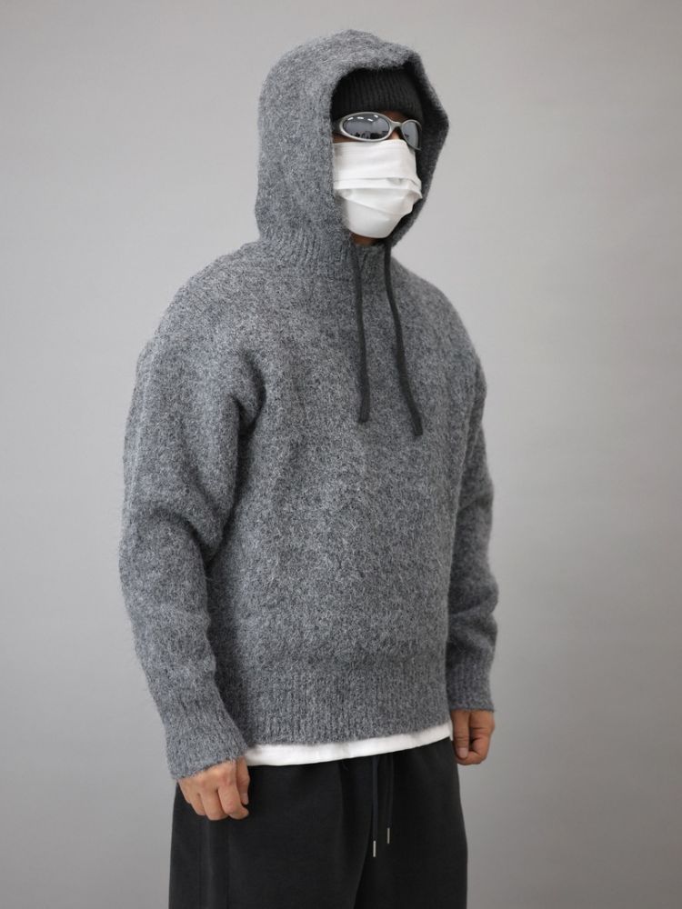 Heavy wool hair hood knit [ACH252TO100] : ACHRO(아크로)