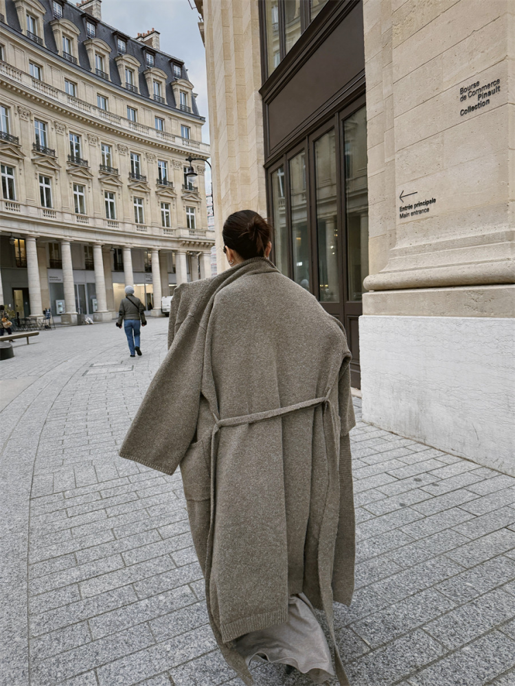 MOE High-Quality Essence Lazy Cashmere Robe-style Wool Cardigan : 오에디 oedi