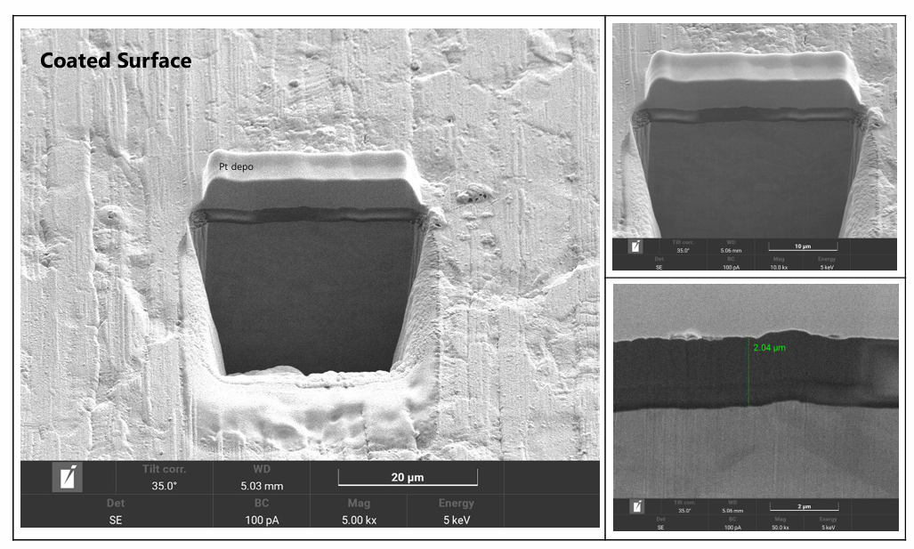 FIB SEM analysis & measurement : 에스엔피테크