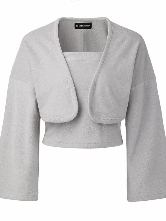 TERRY TUBE TOP & BOLERO CARDIGAN SET / LIGHT GREY : CHOICOMMA 초이콤마
