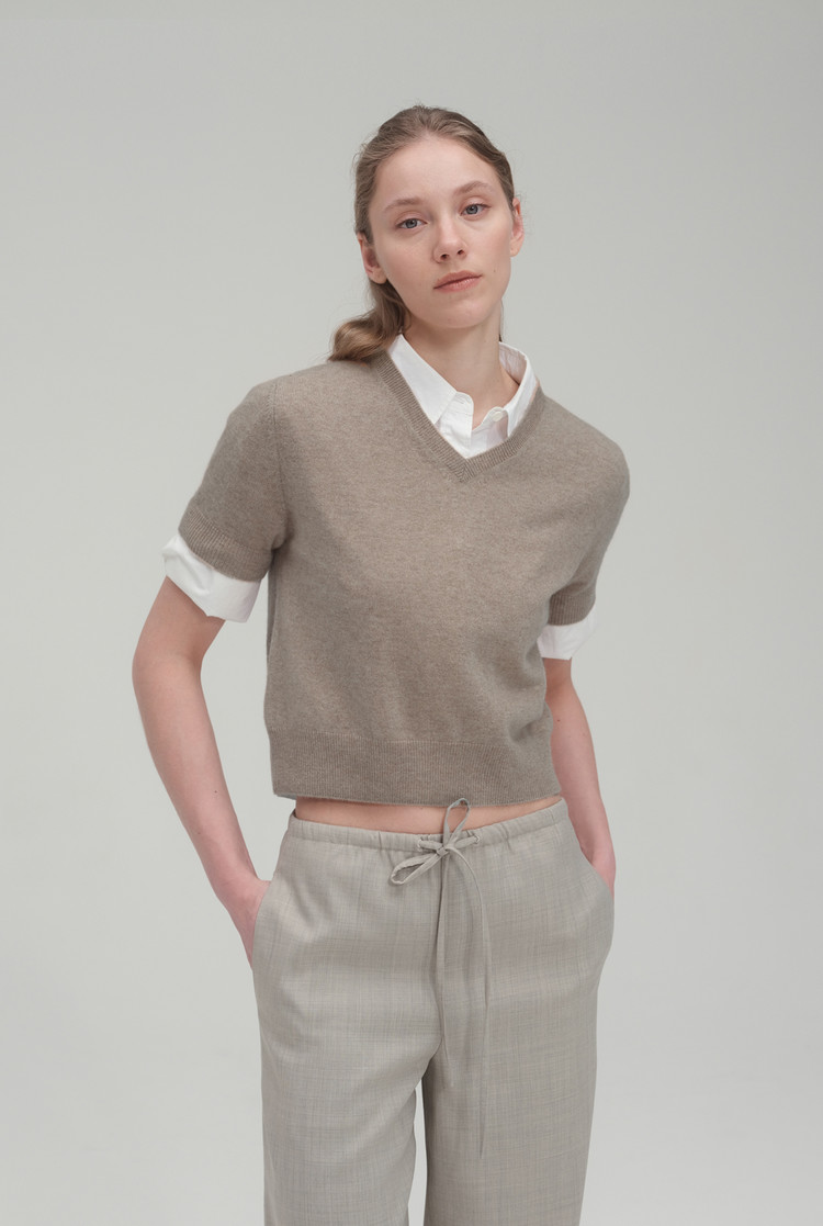 100% Pure Cashmere V Neck Sweater_3 colors : STOFÊ 스토프