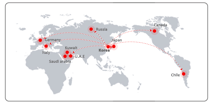삼주전자 수출지역