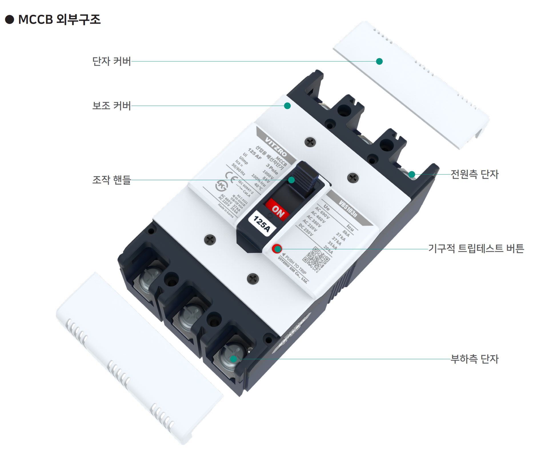 Cover, 단자커버, B-Series, 630~800AF, VITZRO MCCB, 비츠로 차단기 : 투에스케이