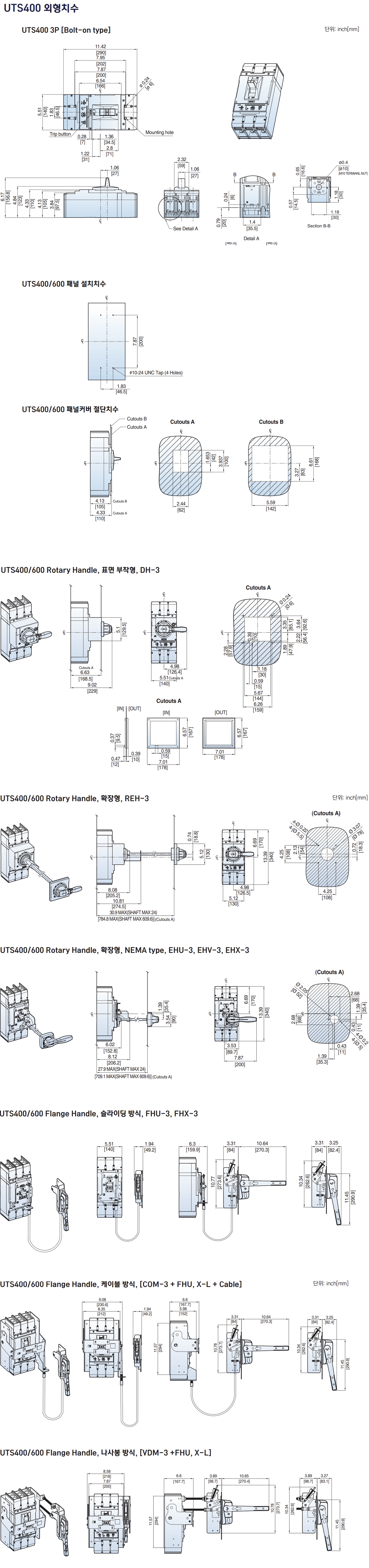 UTS400N FTU 3P 250A, 300A, 350A, 400A, UL MCCB, UL 차단기, LS UL : 투에스케이