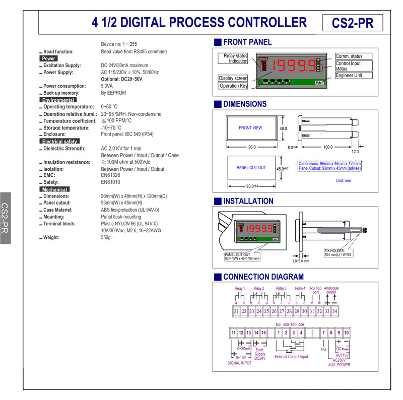 CS2-PR CS2-PR-AV-R2 (CS2PR) Process Indicator 압력센서 디지털 인디게이터 디지털 압력 인디게이터 프로세스 인디게이터 압력센서 인디게이터 ...