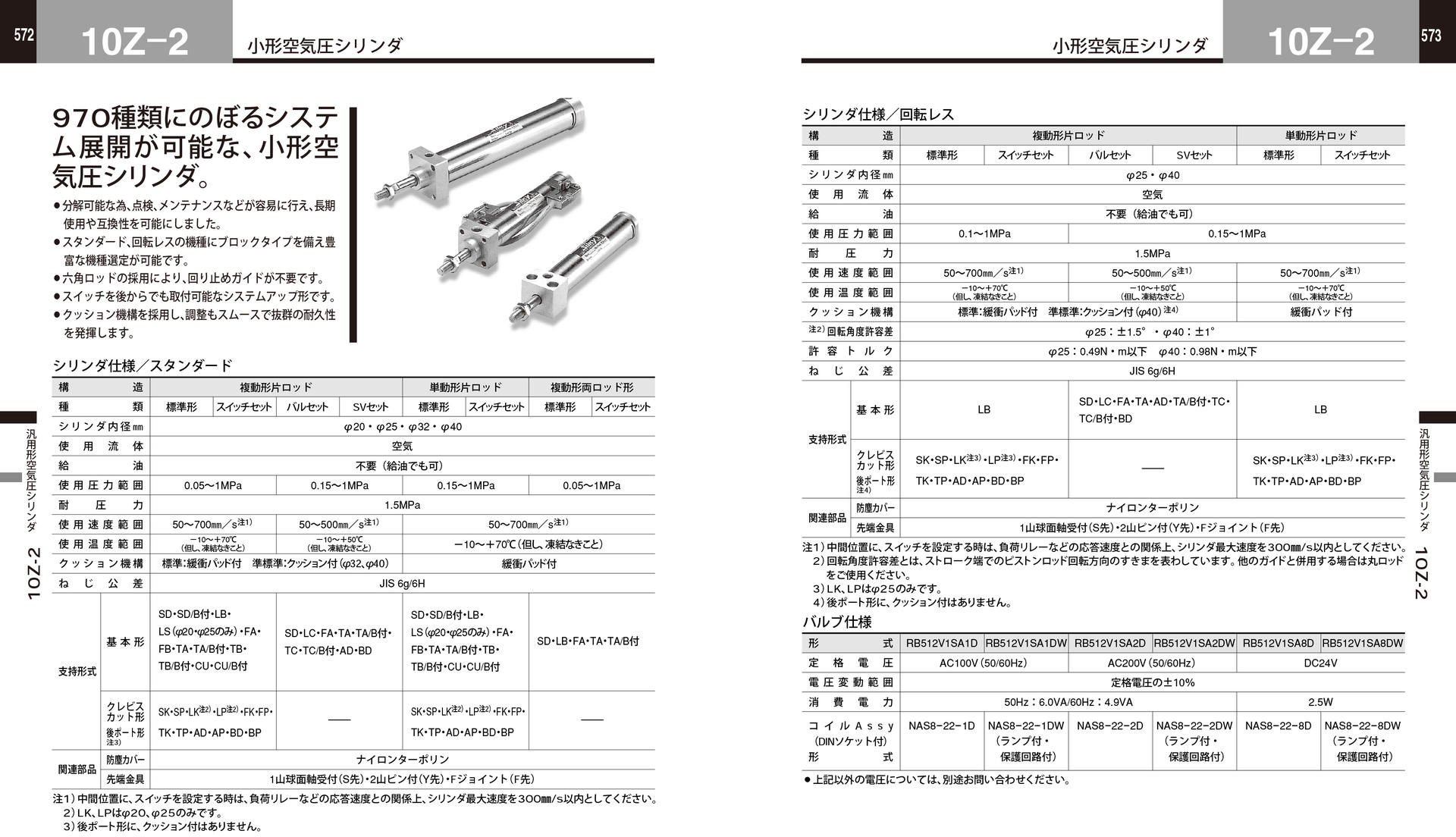 10Z-2 (10Z2) PARKER TAIYO Round Body Pneumatic Cylinder PARKER TAIYO 원형 ...