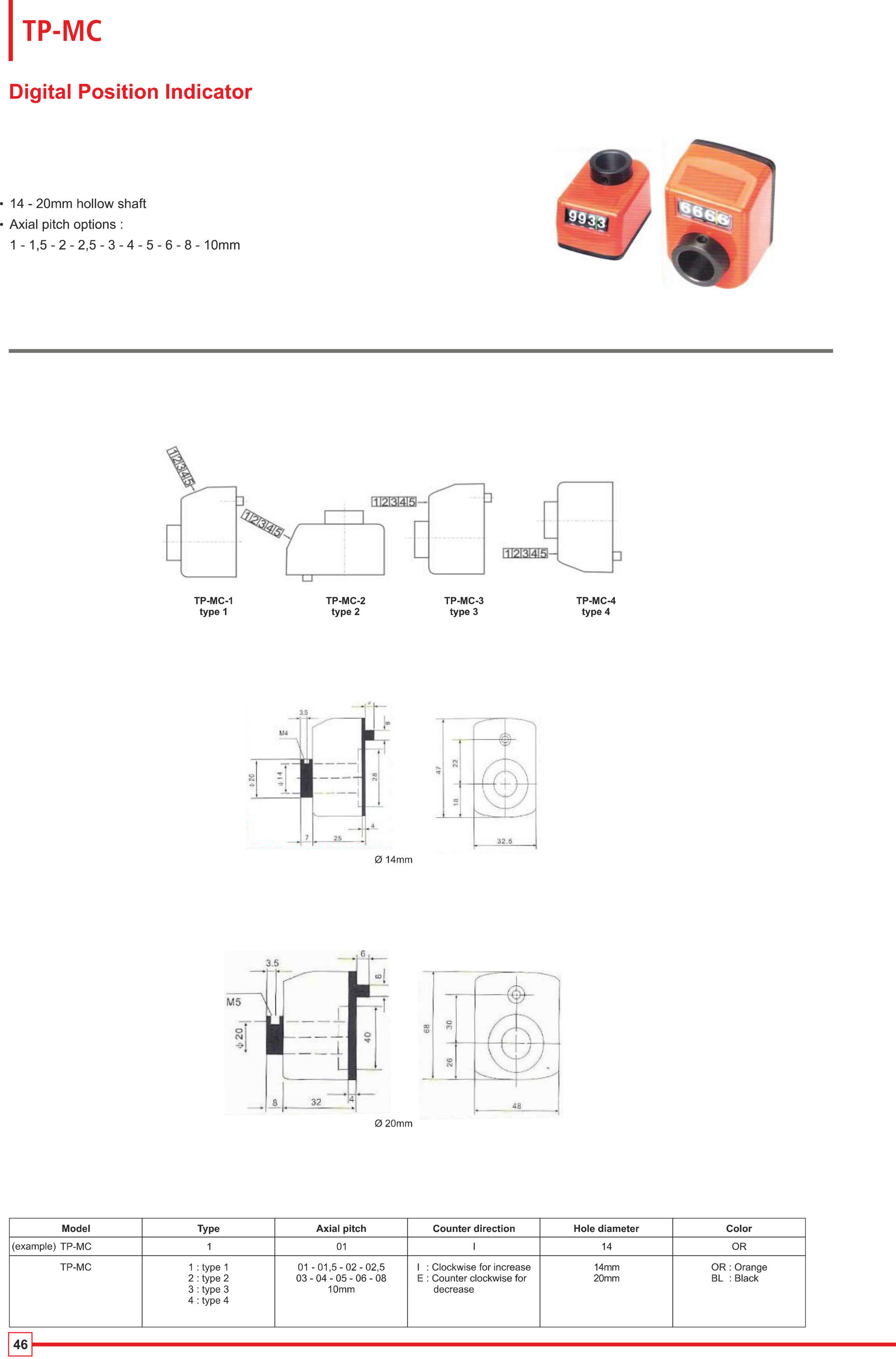 TP-MC TP-MC-1 TP-MC-2 TP-MC-3 TP-MC-4 Digital Position Indicator 디지털 ...