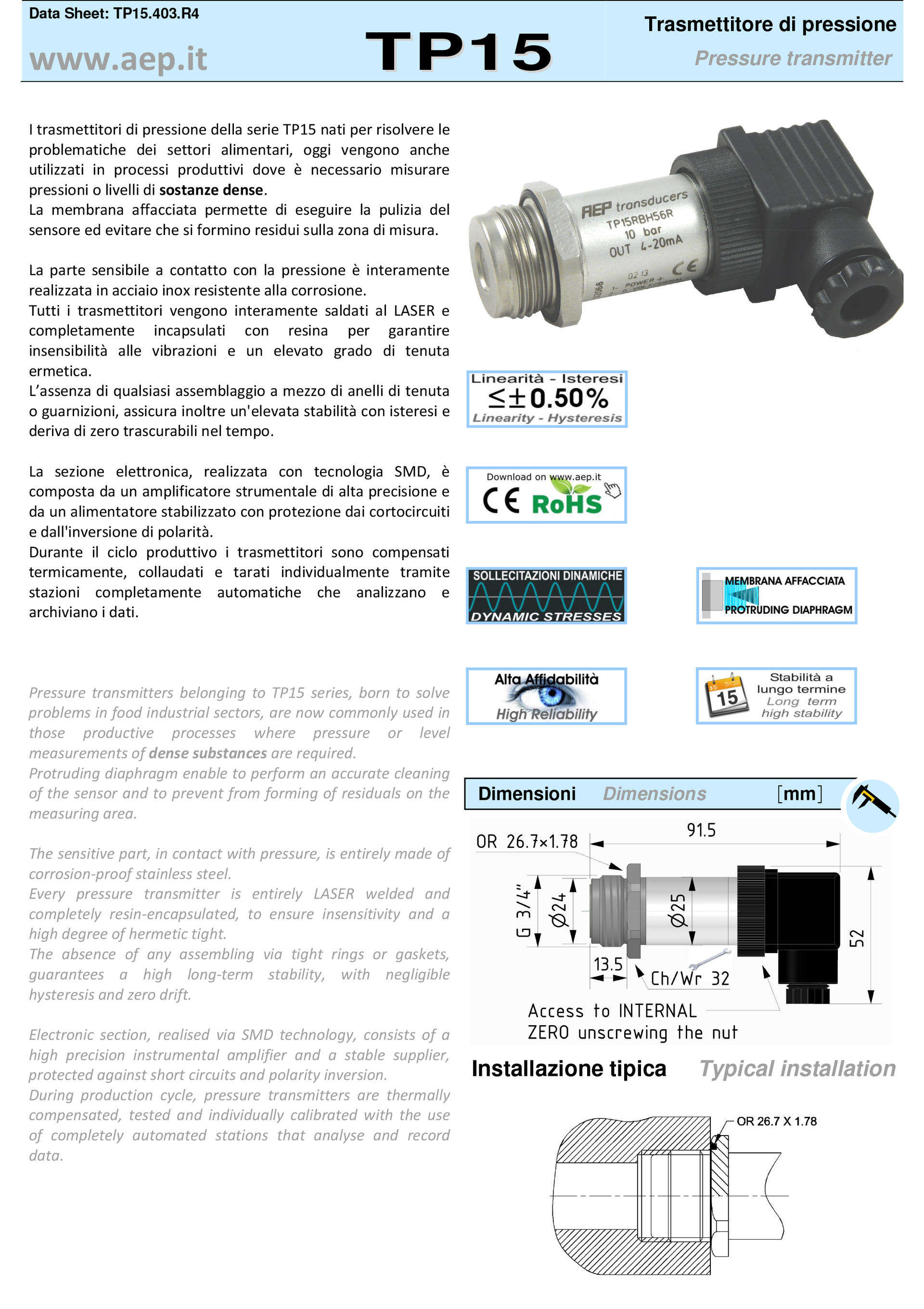 Pressure Transducers TP1 TP8 TP15 TP16 TP38 DF2R TP8 TPL2L IP7DN DF2 Pressure Transducers ...