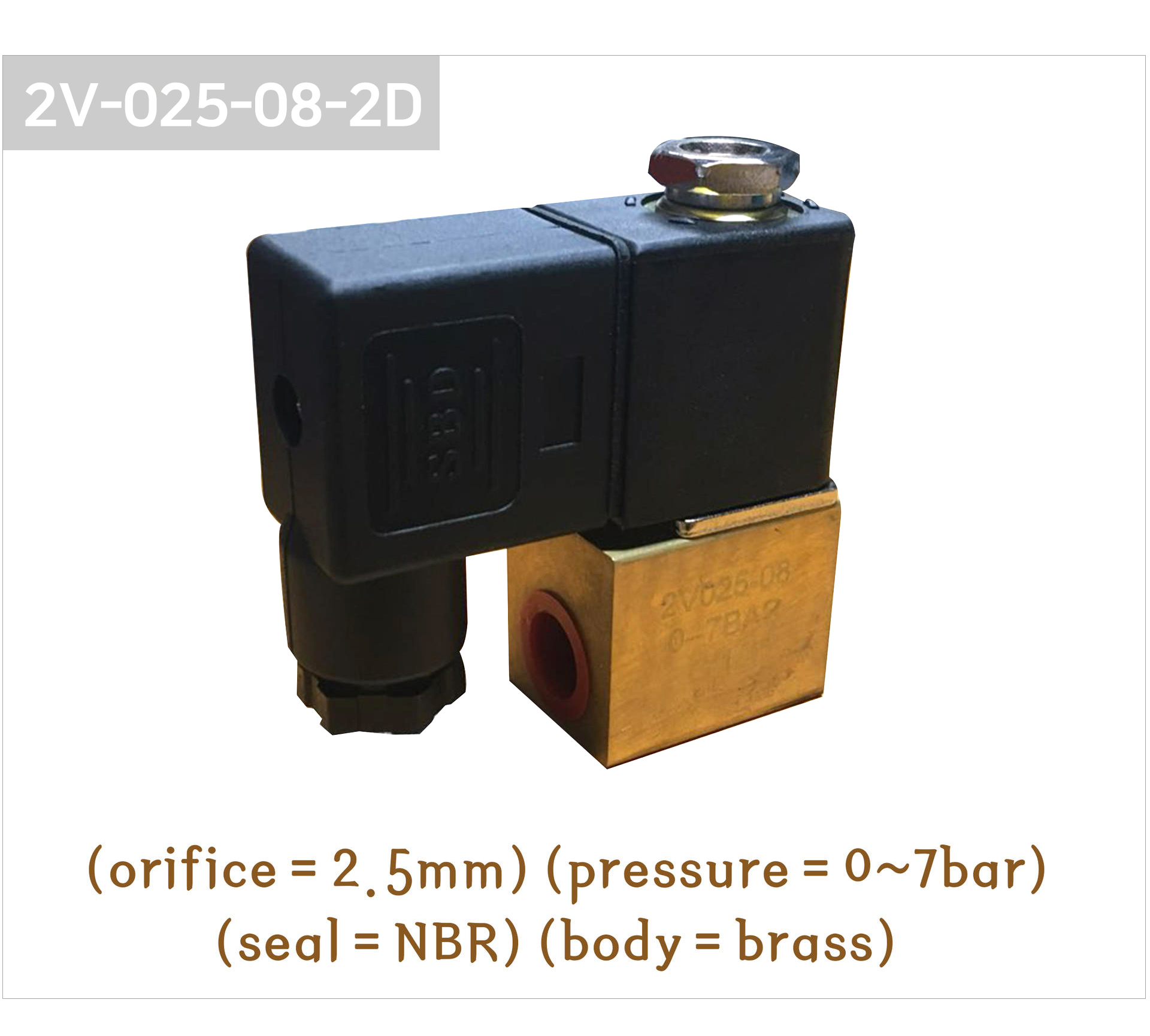 SB115-025-08-(body=Brass) (SB11502508) 2V-025-Brass 2/2way NC Solenoid ...