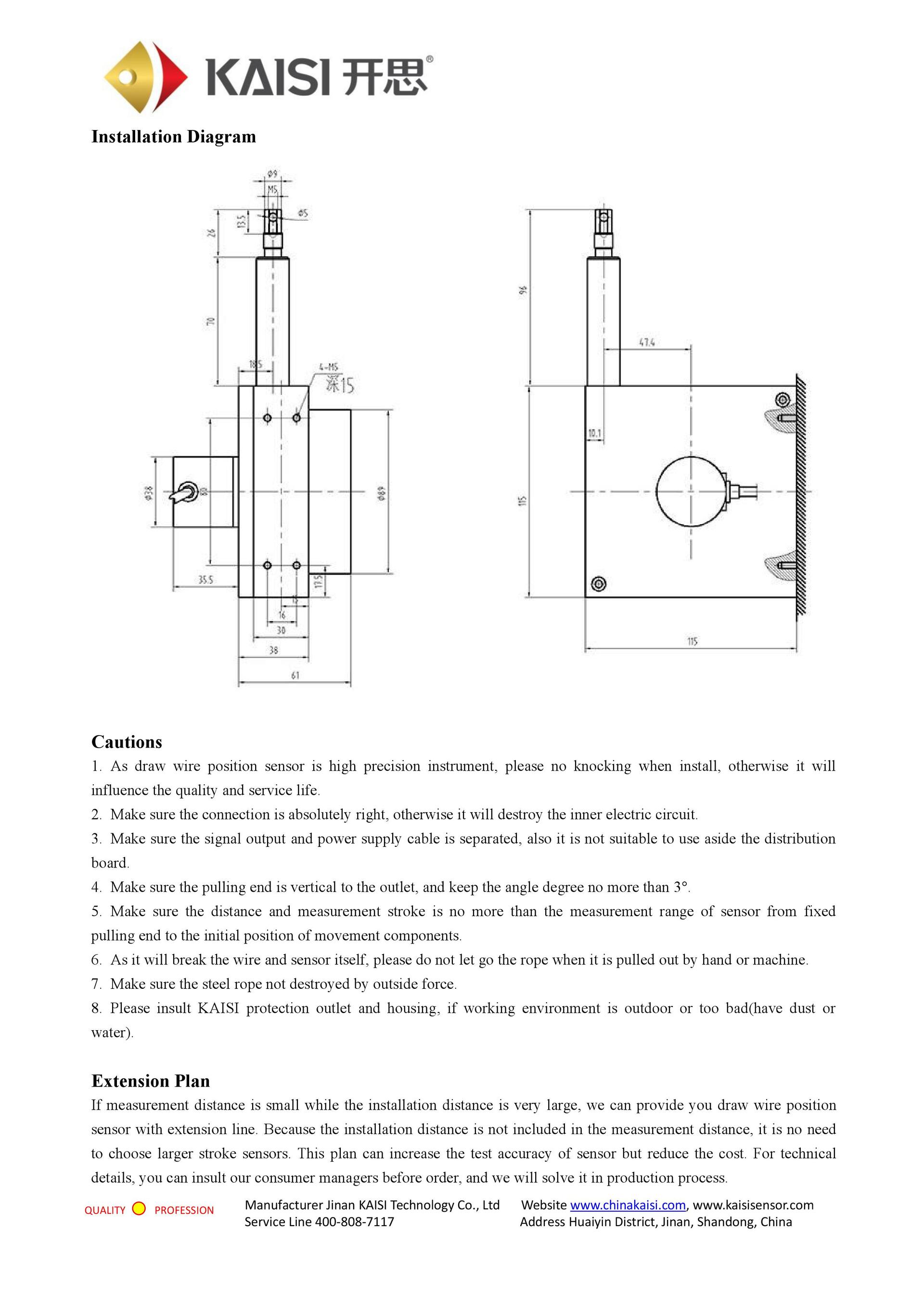 (KS90D, 0~6m) Digital,Draw Wire Displacement Sensor Wire Potencial ...