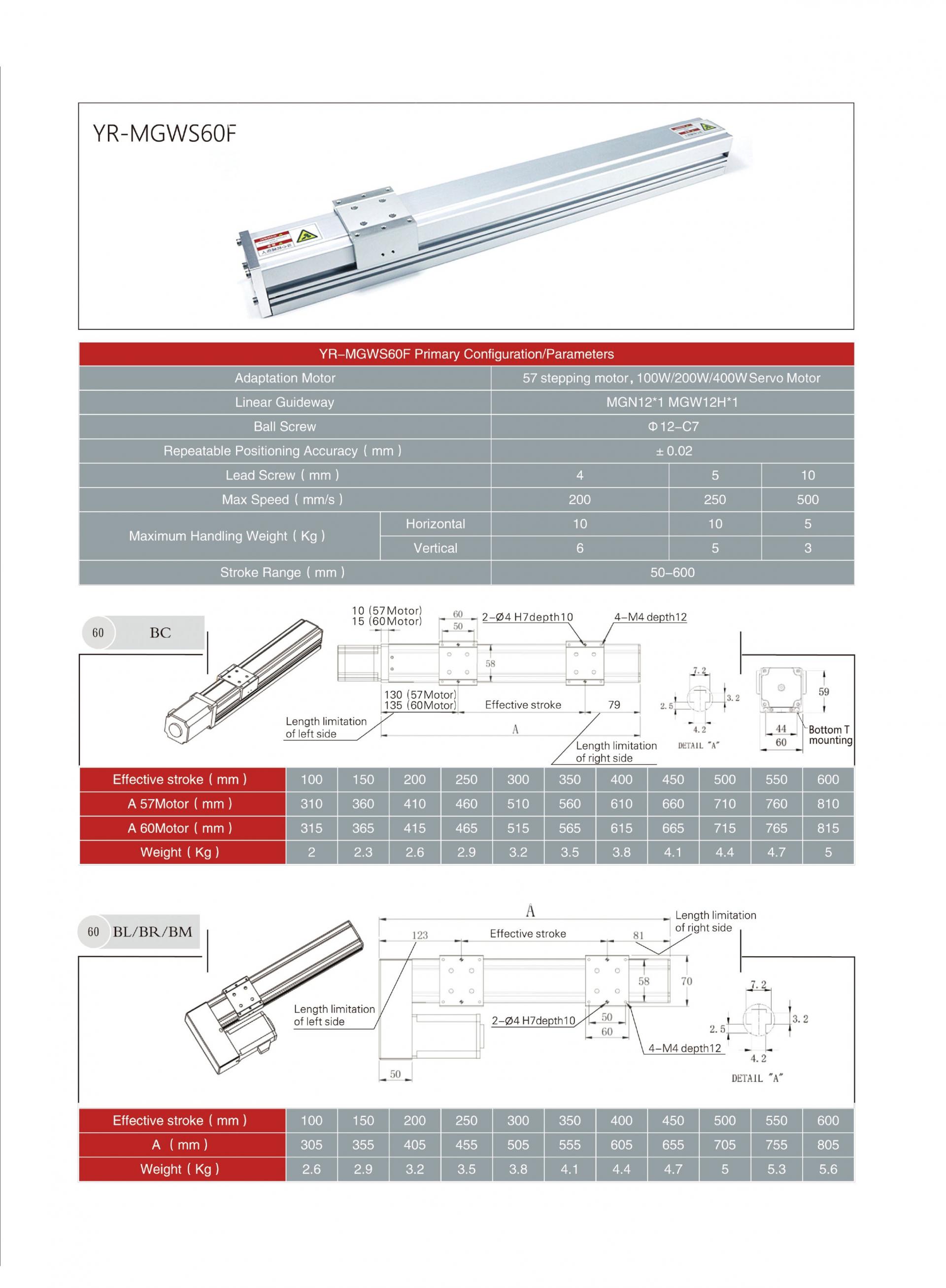 YR-MGWS60F XYZ 리니어 스테이지 XYZ Linear Stage 3축 엑츄에이터,57 stepping motor lm ...