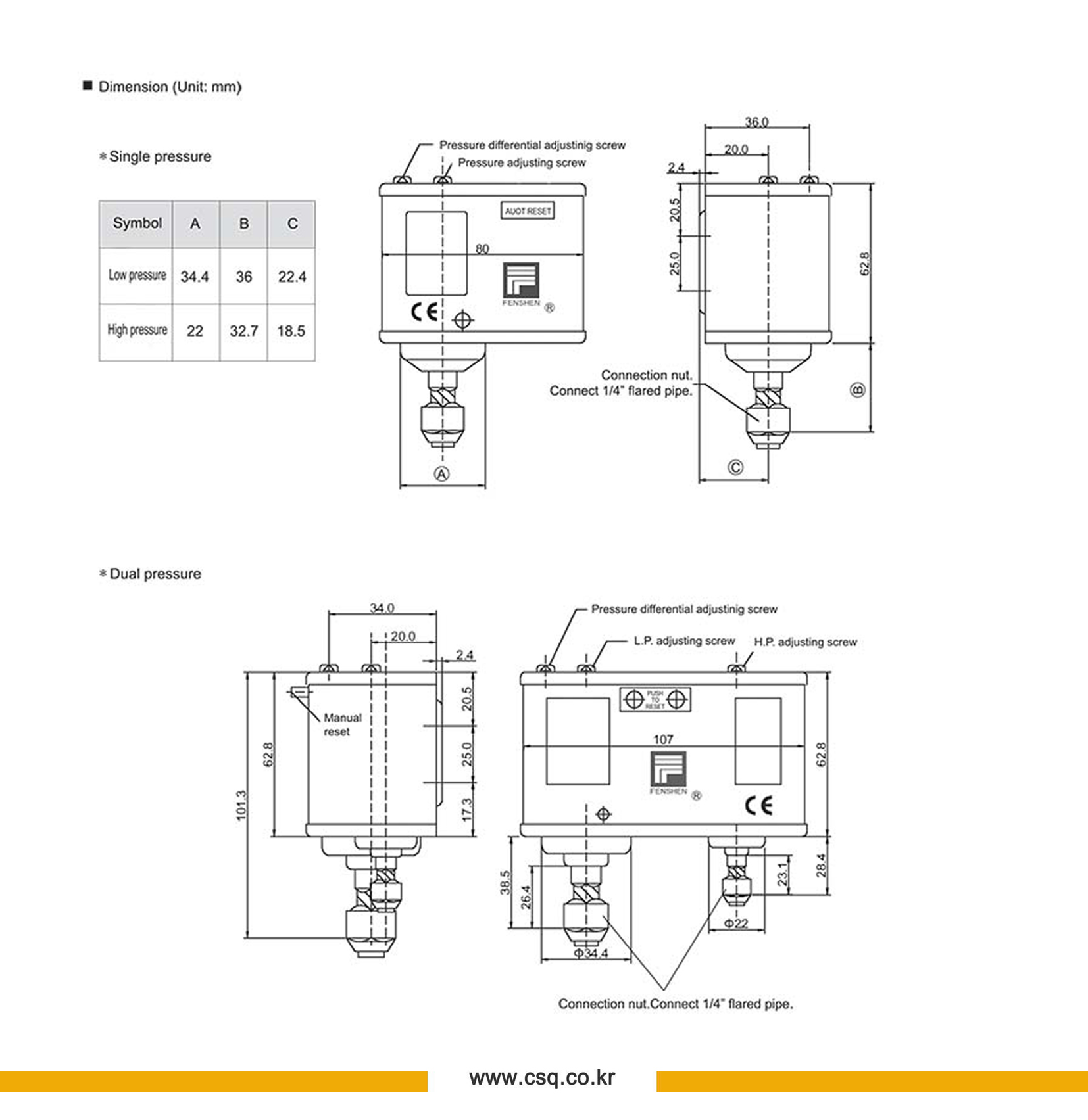 (P10,PC10) (P6,PC6,P20D,PC20D) (P30D,PC30D) Pressure Switch Electric ...