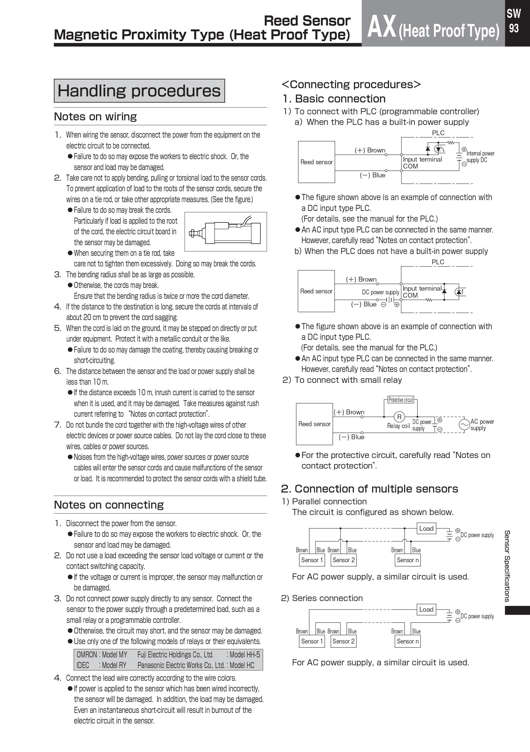 AX115CE AX111CE AX105CE AX201CE AZ215WCE AZ135CE SW TAIYO Magnetic ...