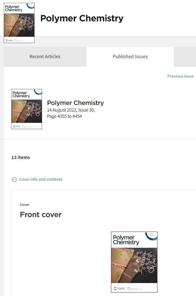 RSC_Polymer Chemistry : Publishing News