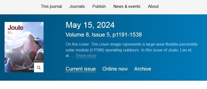 Cell Press_Joule : Publishing News