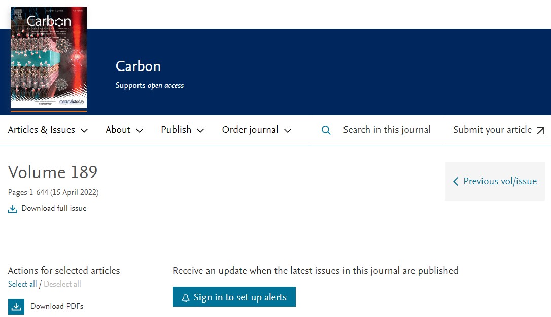 ELSEVIER_Carbon : Publishing News