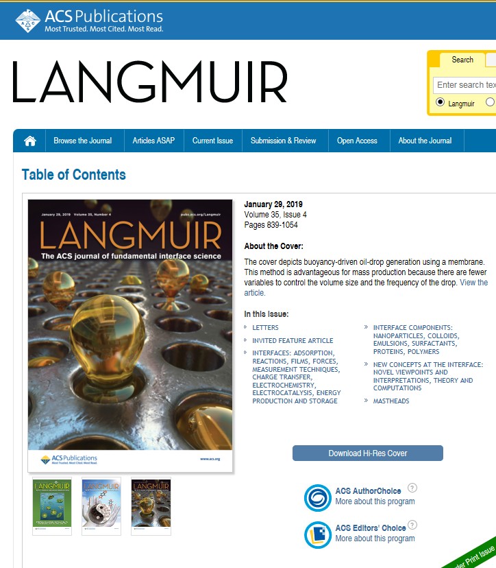 ACS_LANGMUIR : Publishing News