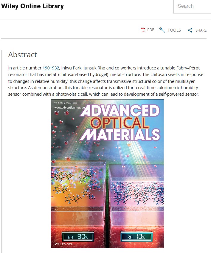 Wiley_ADVANCED OPTICAL MATERIALS : Publishing News