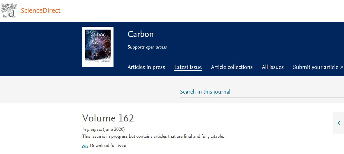 ELSEVIER_Carbon : Publishing News