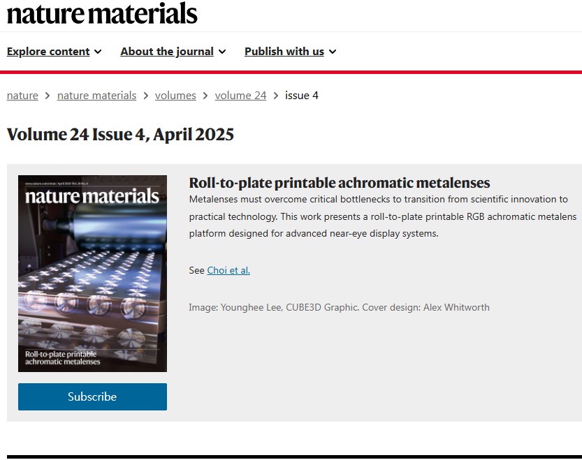 nature materials : Publishing News