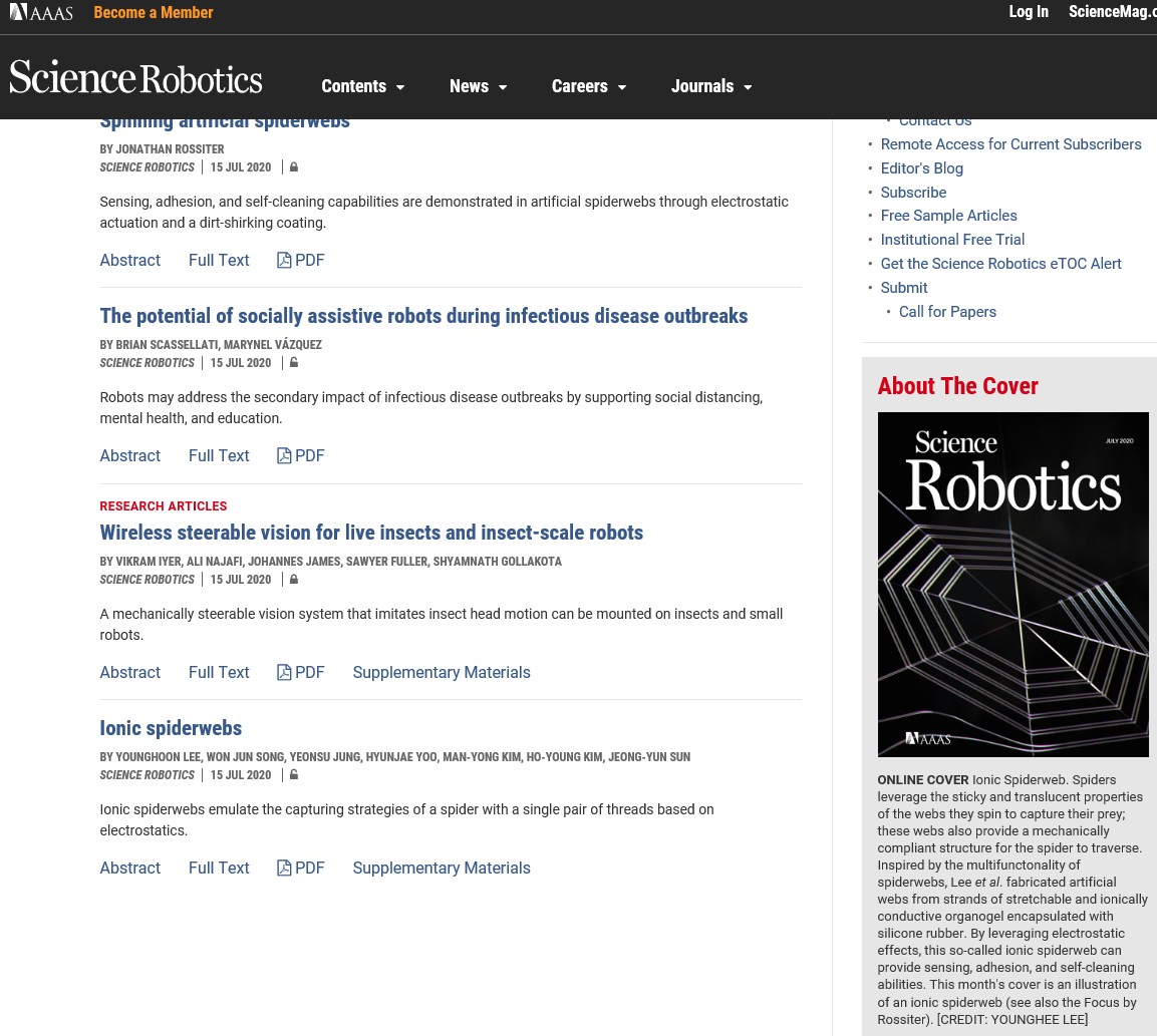 Science Robotics : Publishing News