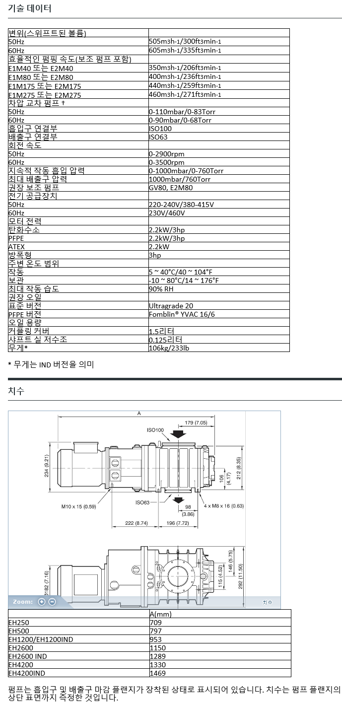 EH500 : 진공 eh booster pump series (EDWARDS)