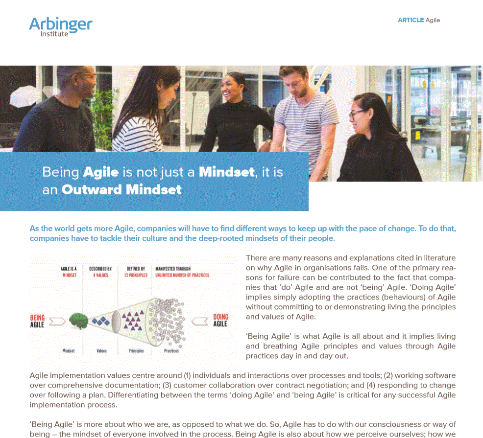 Arbinger 자료 및 " Outward Mindset " 개발이 탁월한 이유 (맥킨지) : 아빈저코칭 AMCP (Advanced)