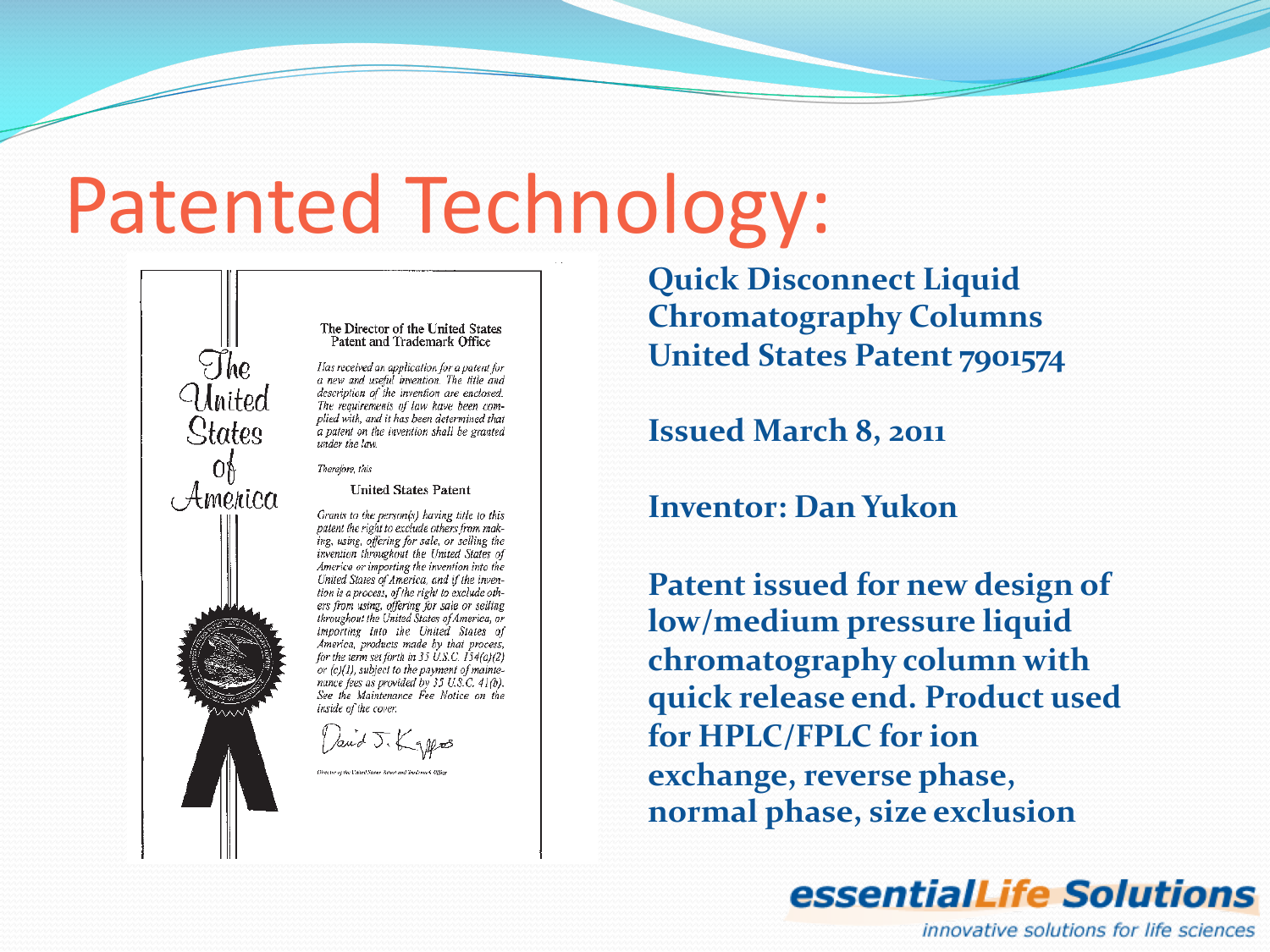SNAP Columns Patended Technology, Features & Benefits... : 이앤씨바이오
