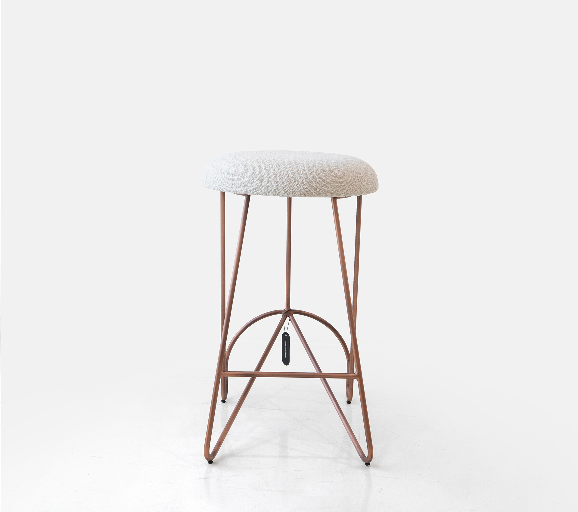 Loop Backless Counter Stool (Copper+Ivory Boucle) : 링크플레이스 Linkplace