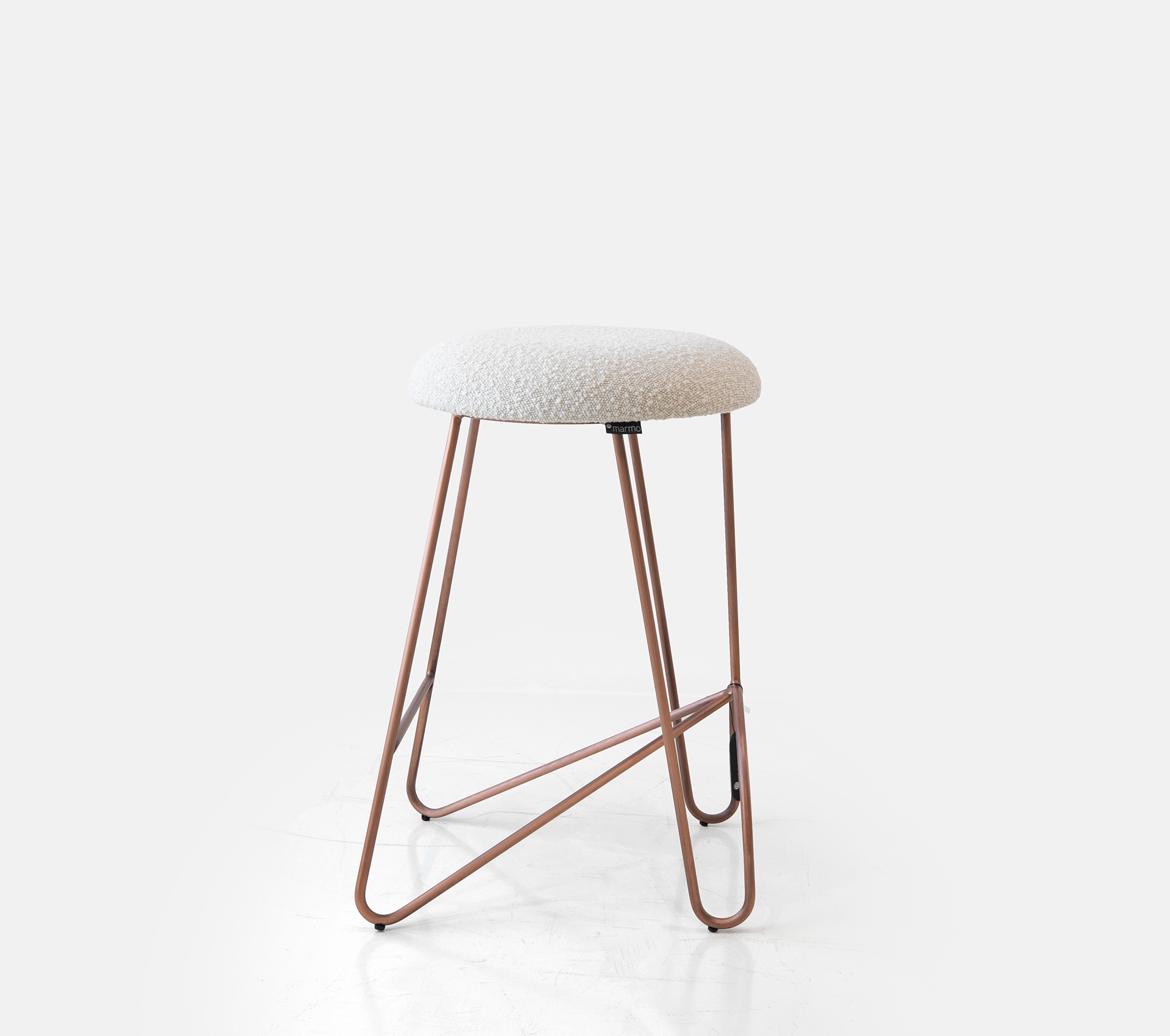 Loop Backless Counter Stool (Copper+Ivory Boucle) : 링크플레이스 Linkplace