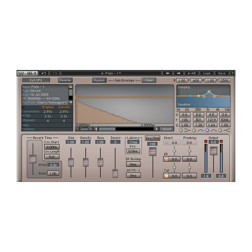 IR1 Convolution Reverb : BLS : WAVES Audio