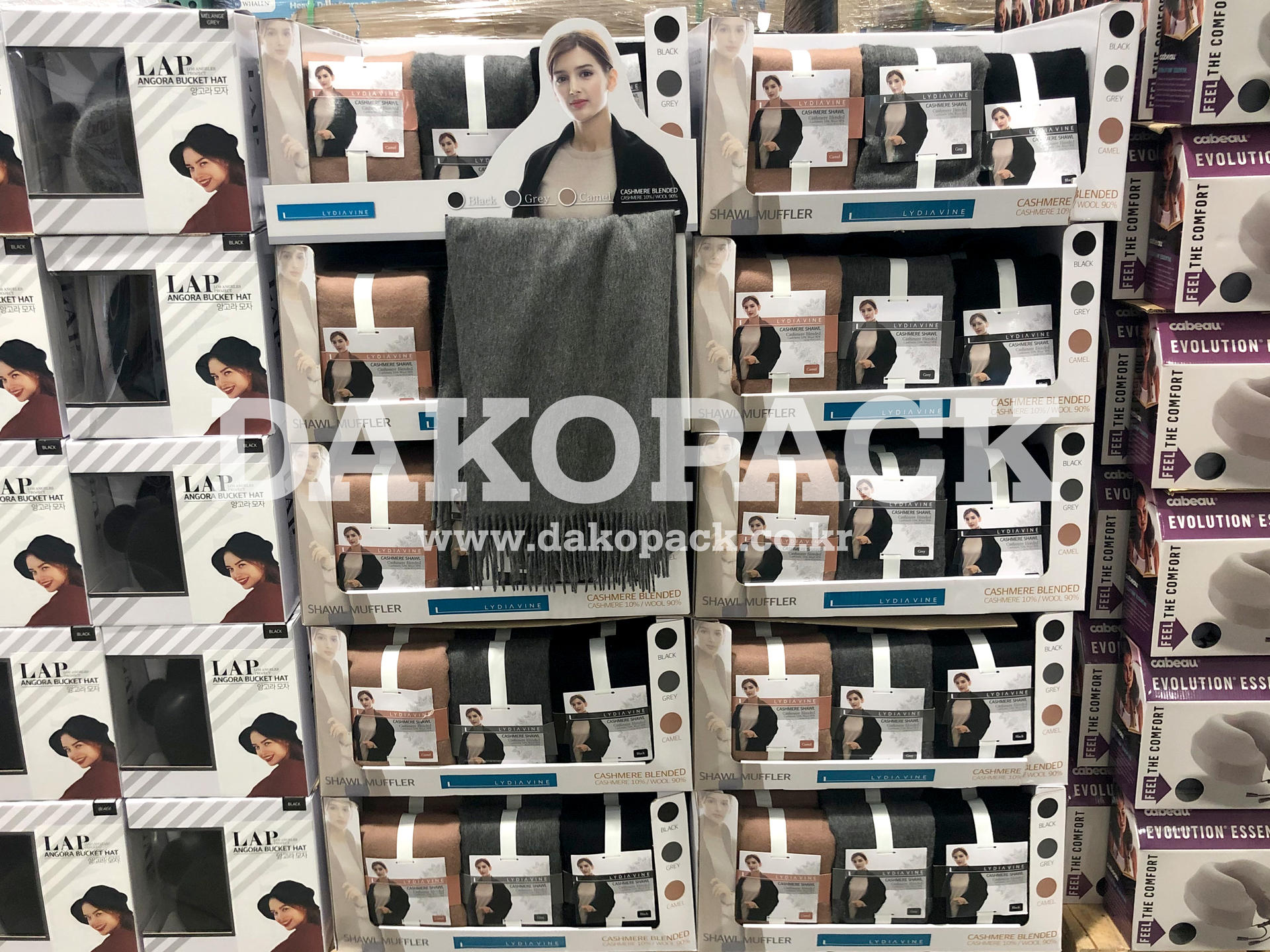LYDIA VINE 숄 머플러 코스트코 패키지 디자인 : 프로젝트