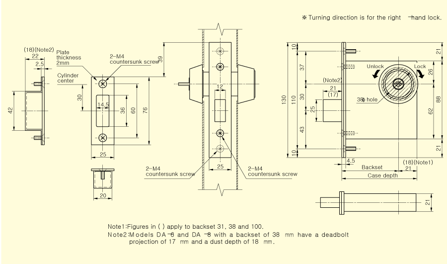 MIWA Deadbolt lock U9DA-1 (Japan door lock / Miwa Lock) : JK Corporation