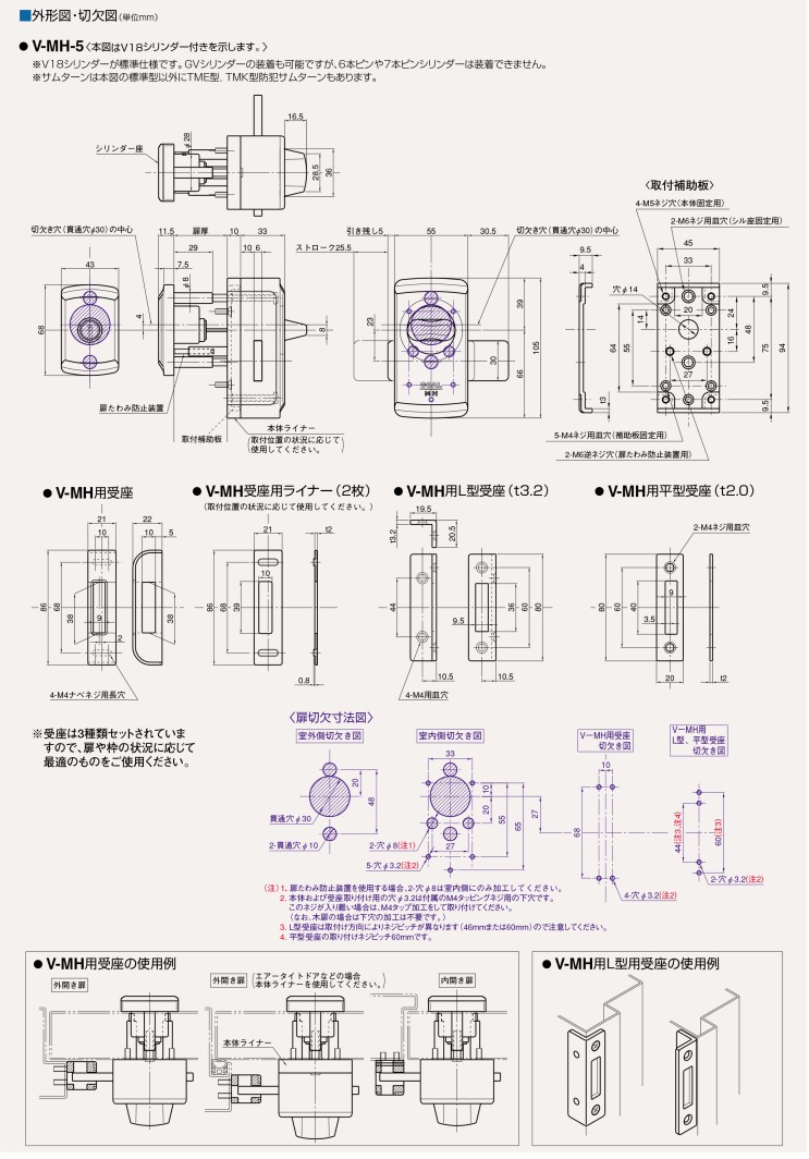 GOAL deadbolt rim lock GP-MH (Japan door lock / goal lock) : JK Corporation