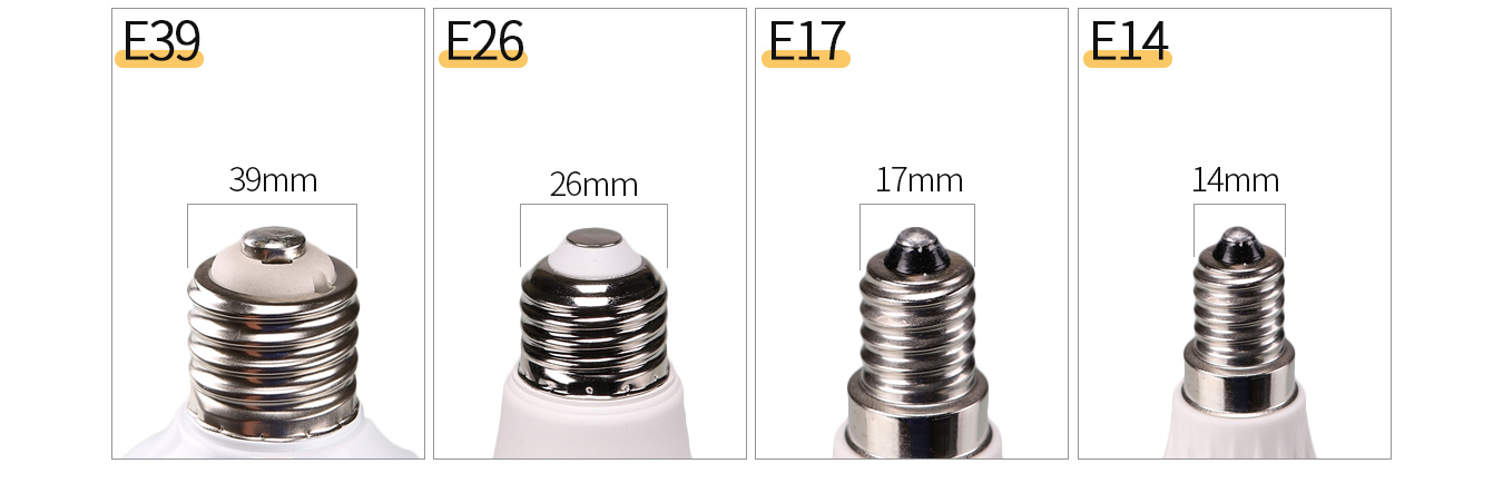 전구 소켓 BASE, 지름 : 가이드