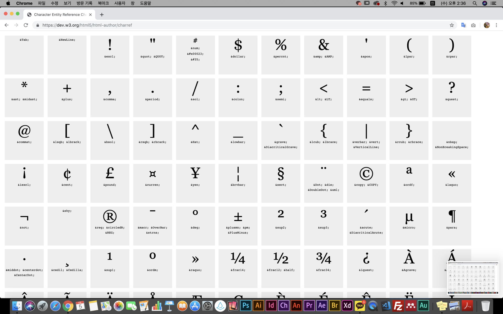 Html Entity Code Library
