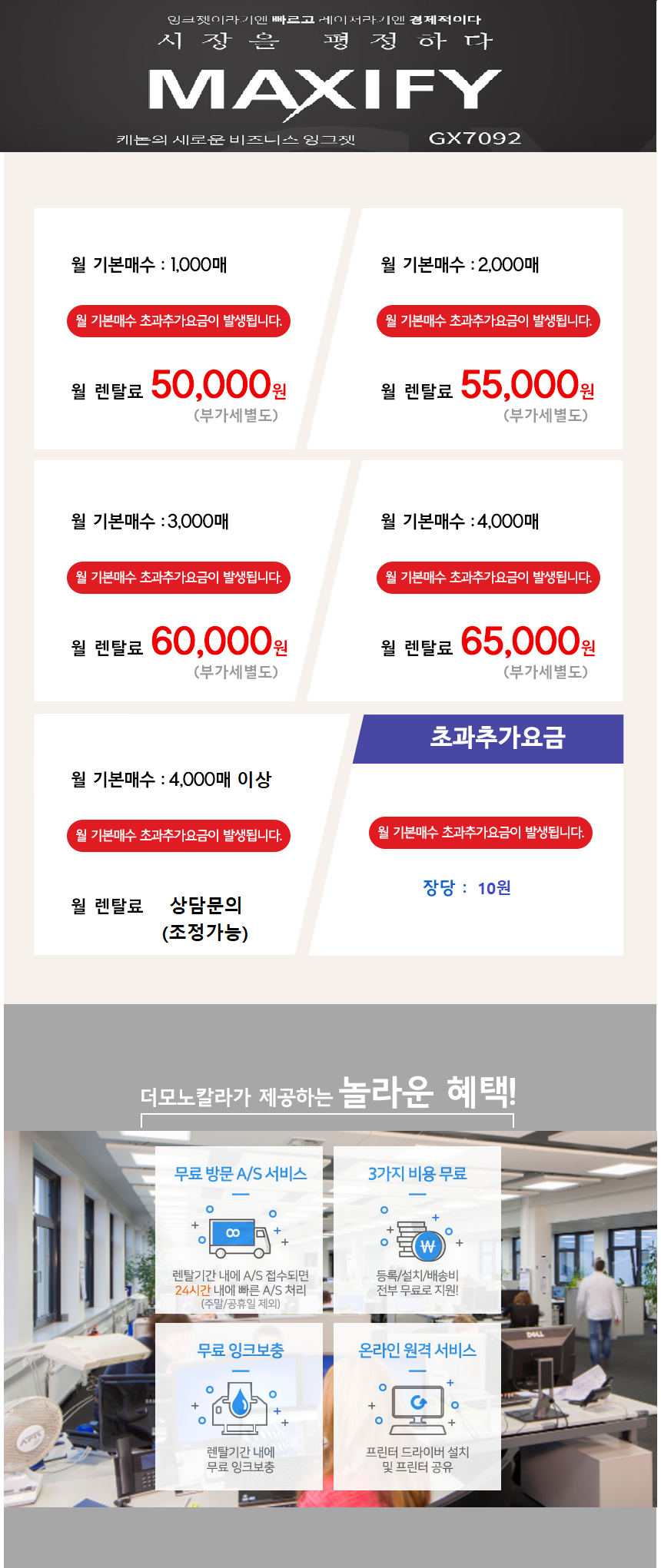 캐논 MAXIFY GX7192 정품무한 복합기 (팩스/스캔/복사/양면인쇄/유,무선 네트워크) : TheMonoColor