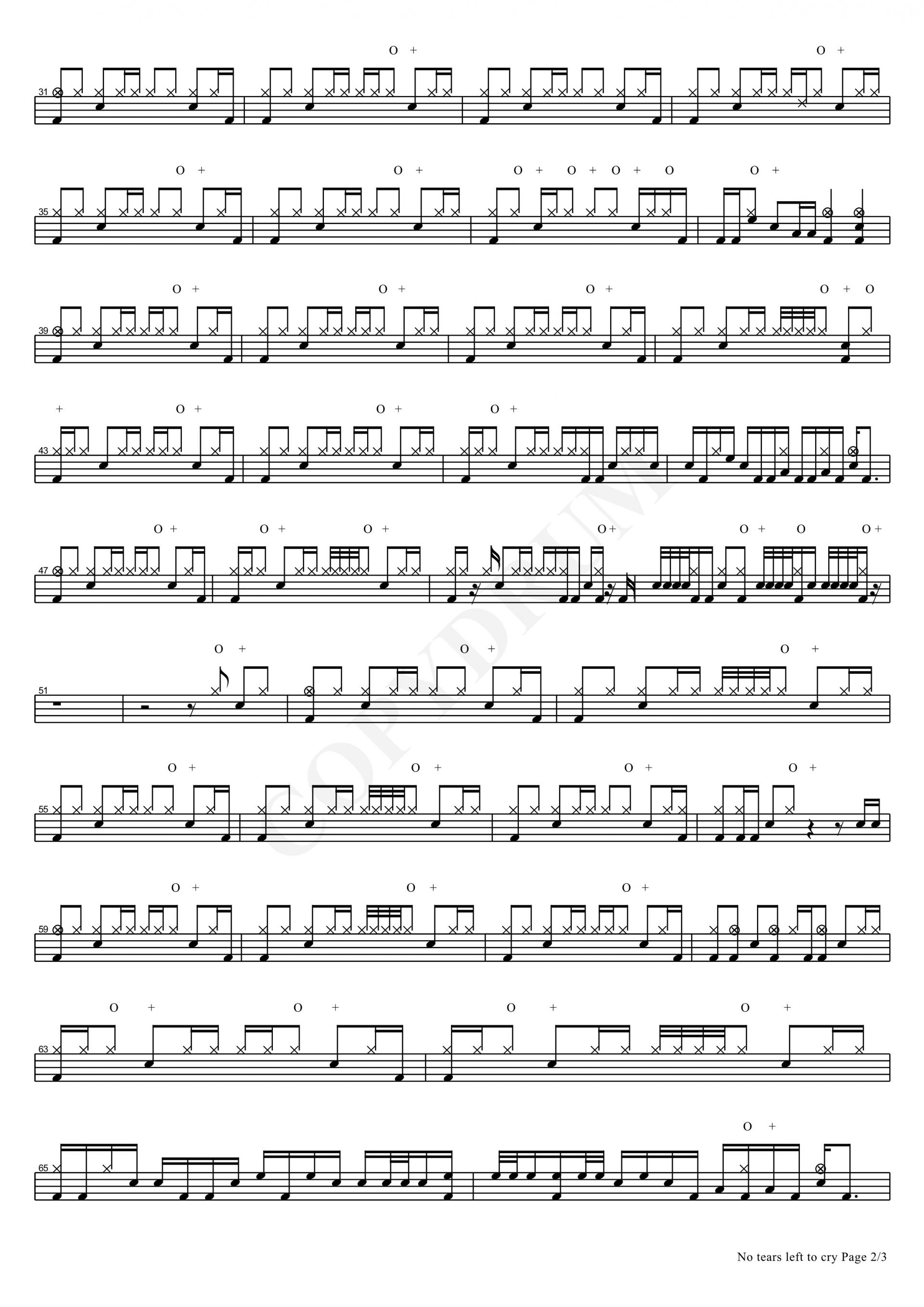 Aaron Spears - No tears left to cry (Ariana Grande) | DRUM SHEET MUSIC :: COPYDRUM