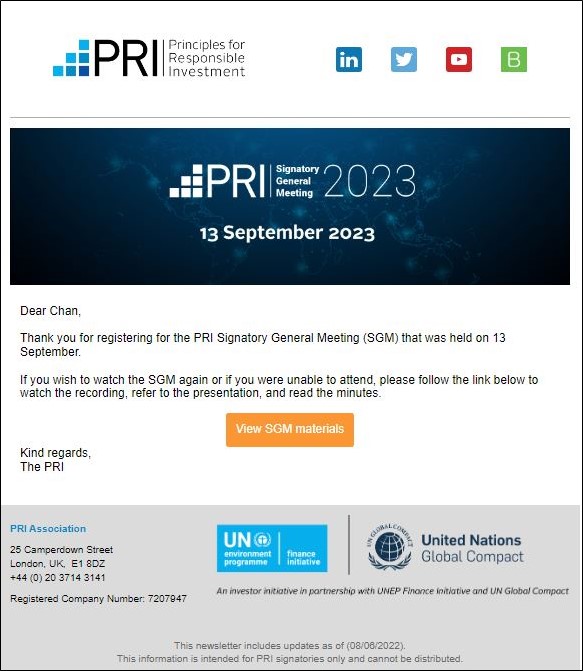 PRI Signatory General Meeting : 페트라자산운용