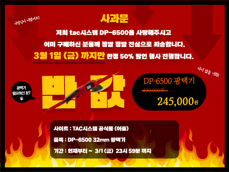 tac시스템 DP-6500 32mm 듀얼광택기 : TAC시스템