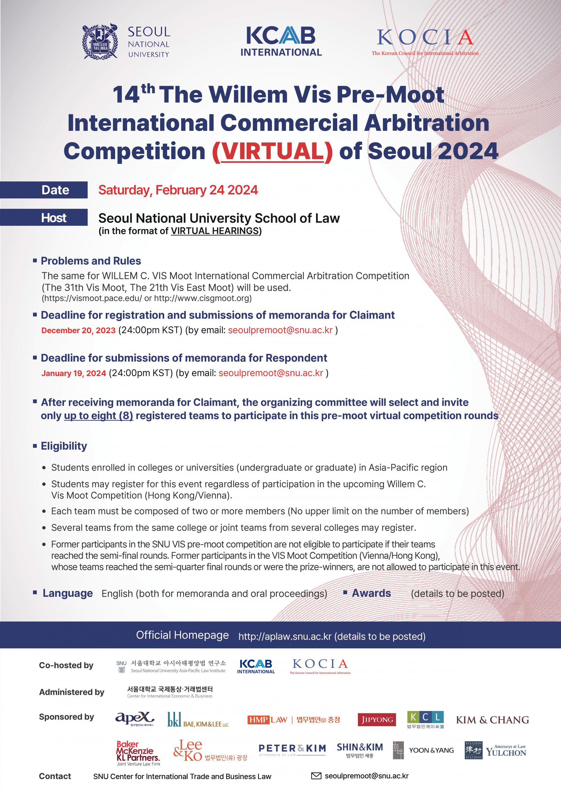 [Edit] 14th The Willem Vis Pre-Moot International Commercial ...