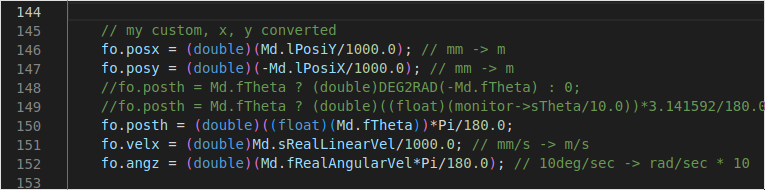 MD400T MDR200 ROS Odom error 문의 : 고객지원 - 엠디로봇