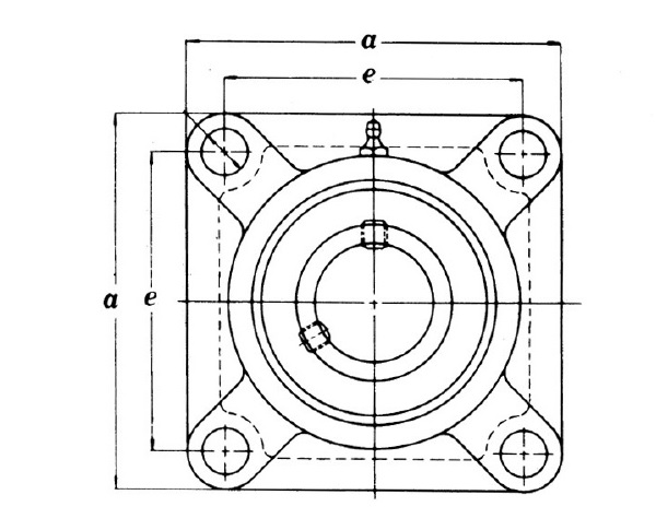 플라스틱 POM 케이스 F207 사각 플랜지 하우징 유니트 베어링용 : 베어링웍스