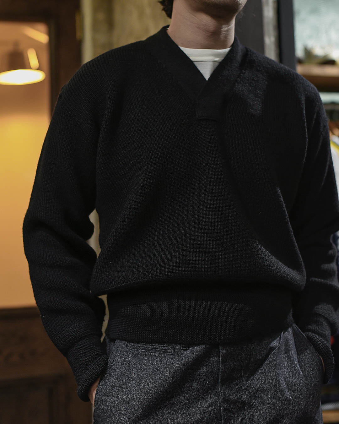 USAAF Mechanic Knit [Black] : Semi Basement General Store