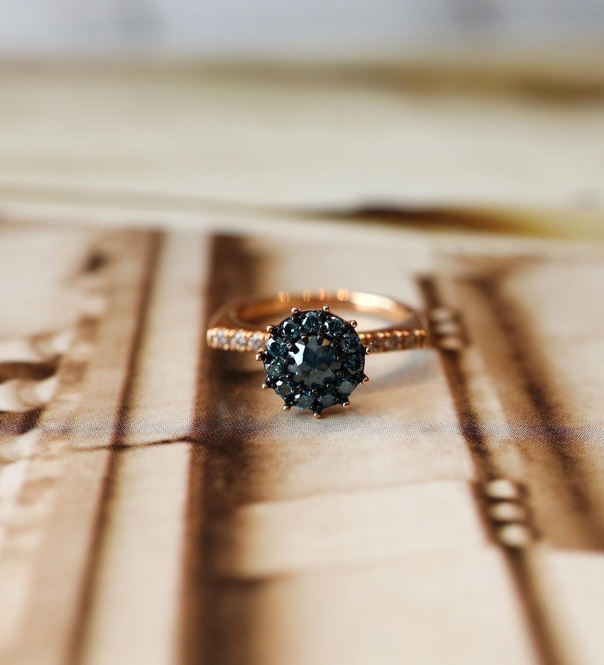 블루 러프 다이아몬드 애끼링 : 로코주얼리