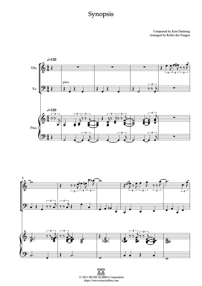 [TRIO SHEET MUSIC] Synopsis - Violin, Cello and Piano Chamber Ensemble ...