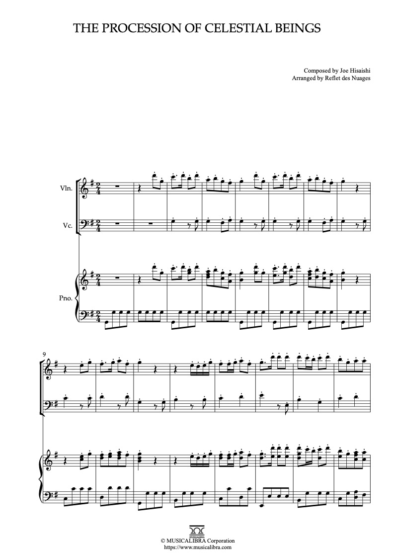 [TRIO SHEET MUSIC] The Procession of Celestial Beings - Violin, Cello and Piano Chamber Ensemble ...