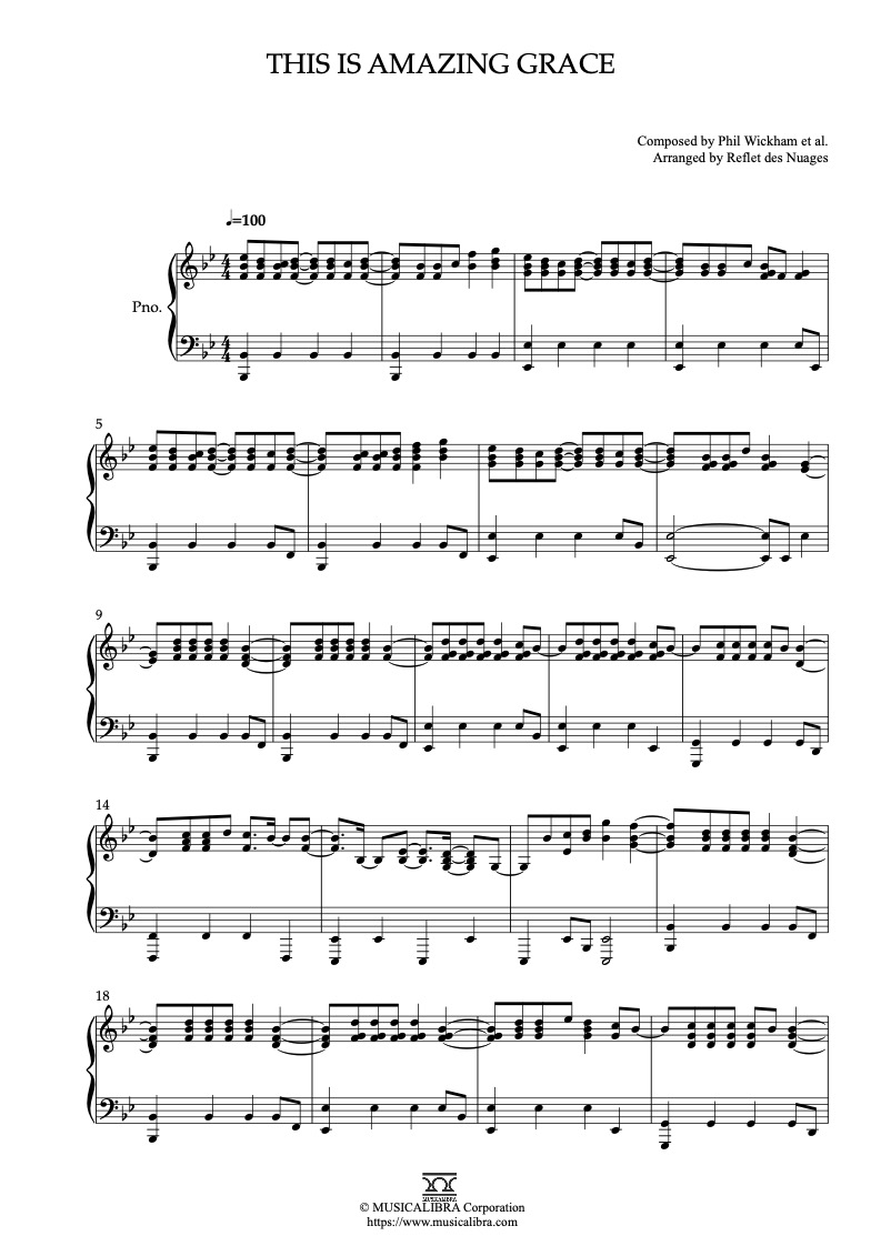 [PIANO SOLO SHEET MUSIC] This Is Amazing Grace : MUSICALIBRA